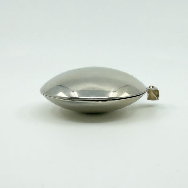 Vintage Sterling Silver Large Round Photo Locket Pendant 925