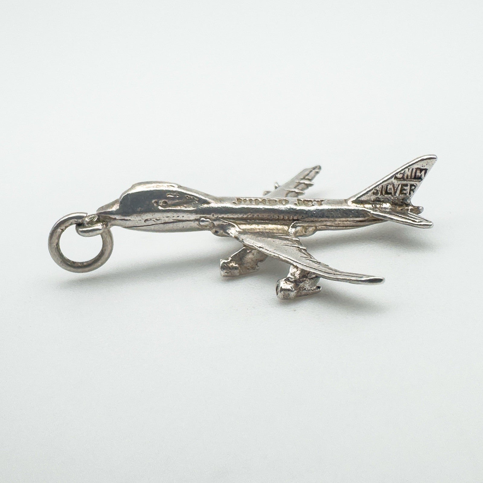 Vintage 747 Aeroplane Pendant Sterling Silver 925 Jumbo Jet Charm